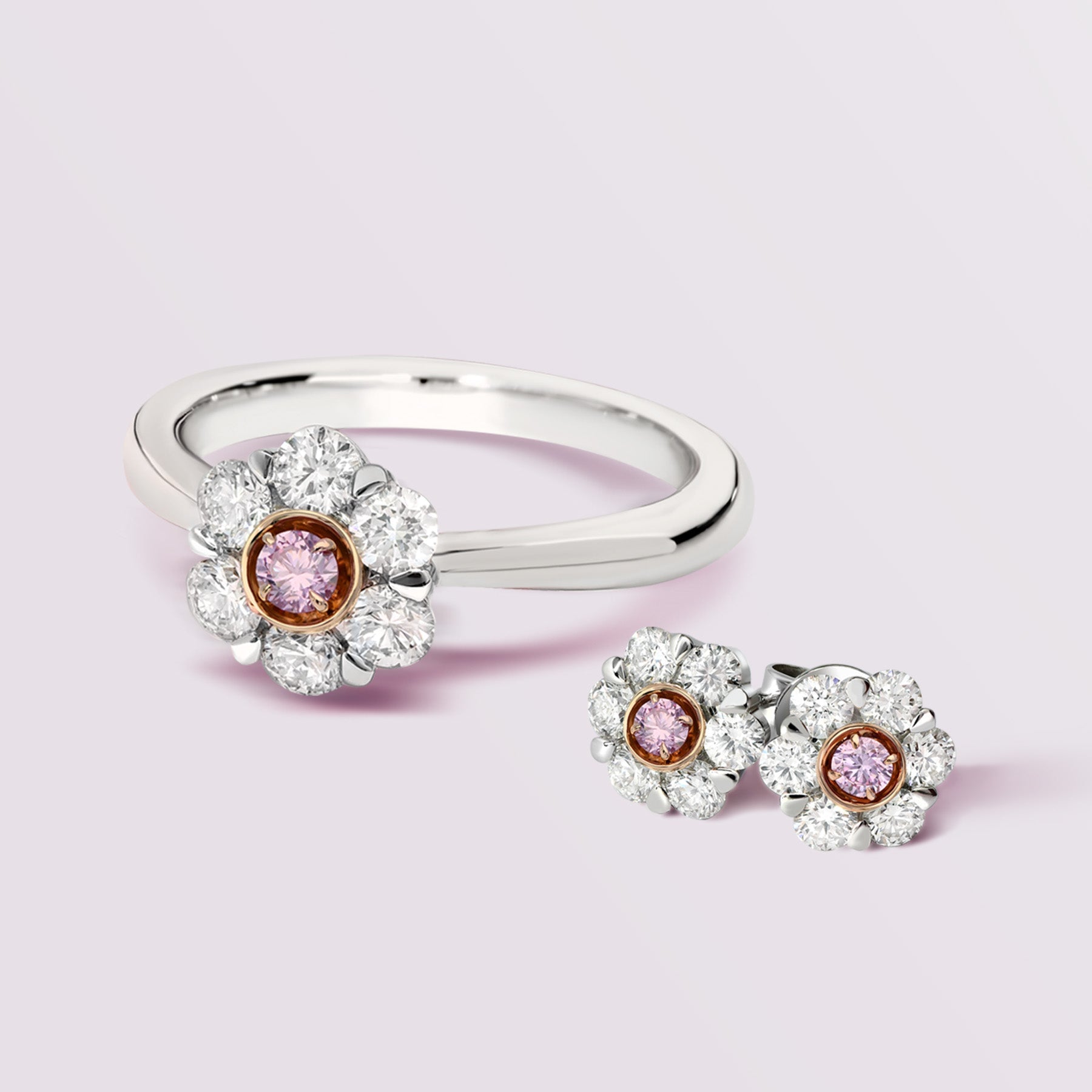 Floral Jewellery with Australian Argyle pink diamonds - Rings, Necklace ...
