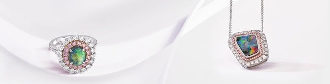 Opal Jewellery with Argyle pink diamonds | Pink Kimberley Diamonds|